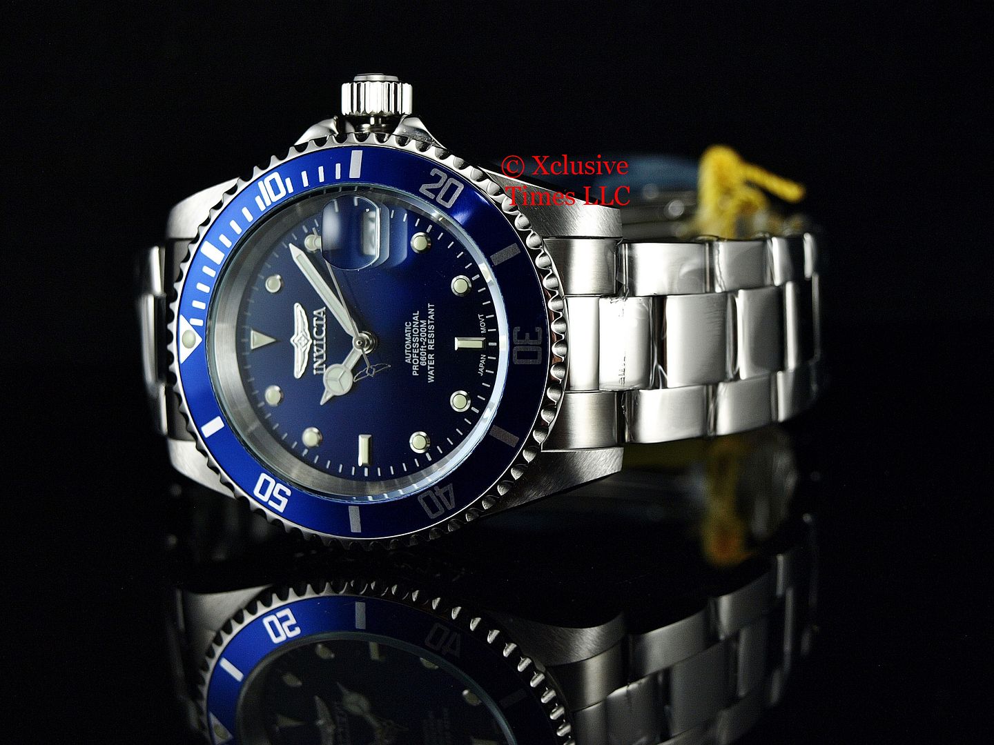 Invicta Men Original Submariner Pro Diver Automatic Exhibition Blue DL ...