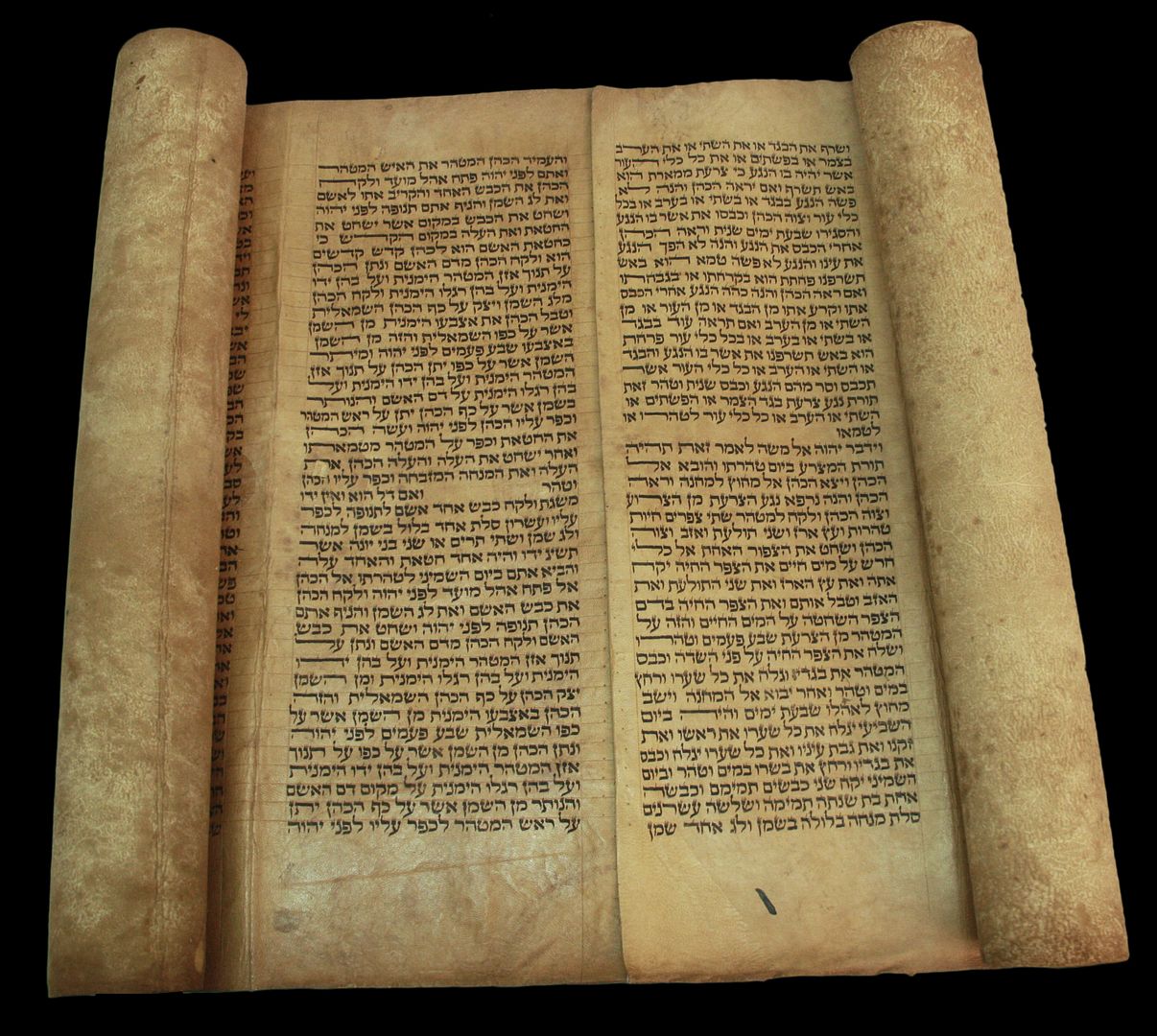 ANCIENT VELLUM TORAH BIBLE LEVITICUS MANUSCRIPT SCROLL MOROCCO 300 YRS ...